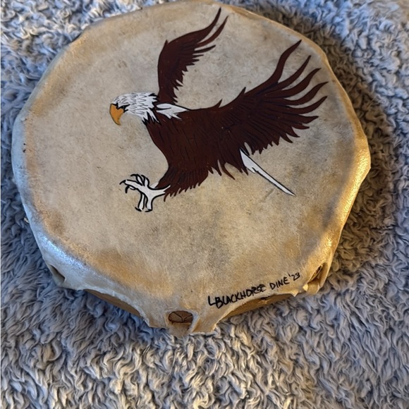 Artisan | Accents | Artisan Native American Handcrafted Drum With Eagle ...